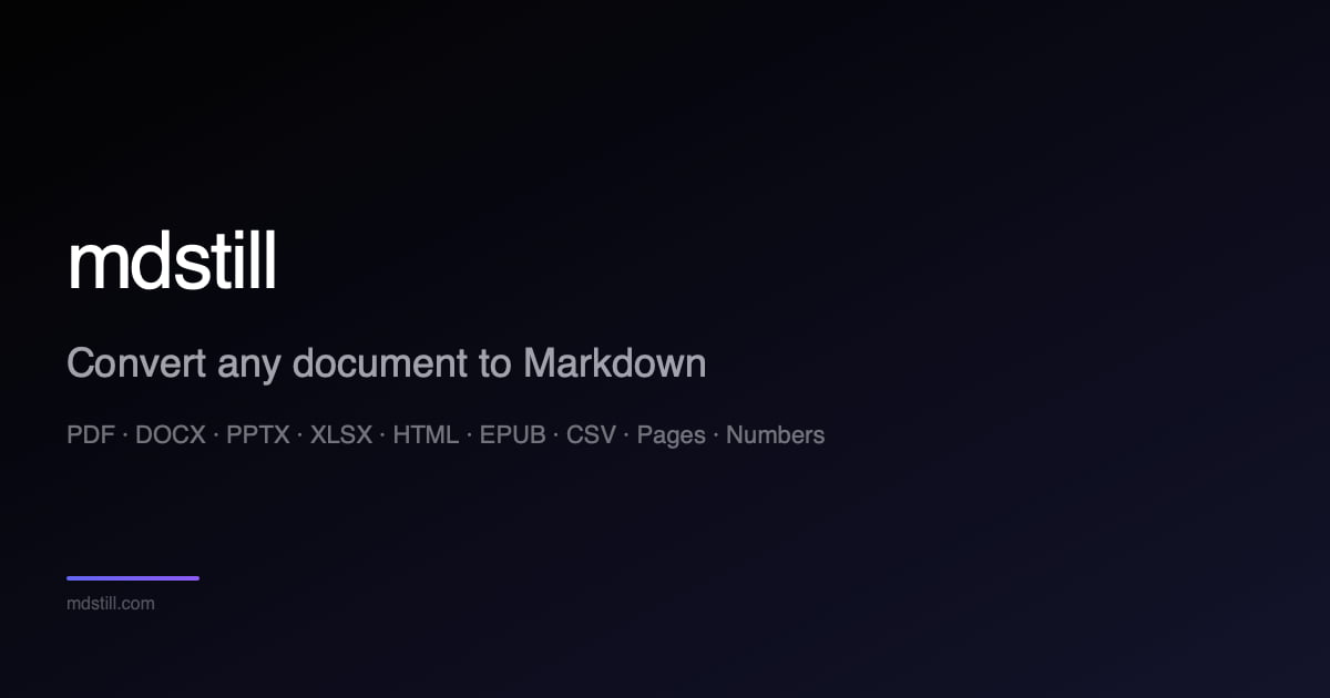 Convert PowerPoint to Markdown (.md) — PowerPoint to MD Online | mdstill